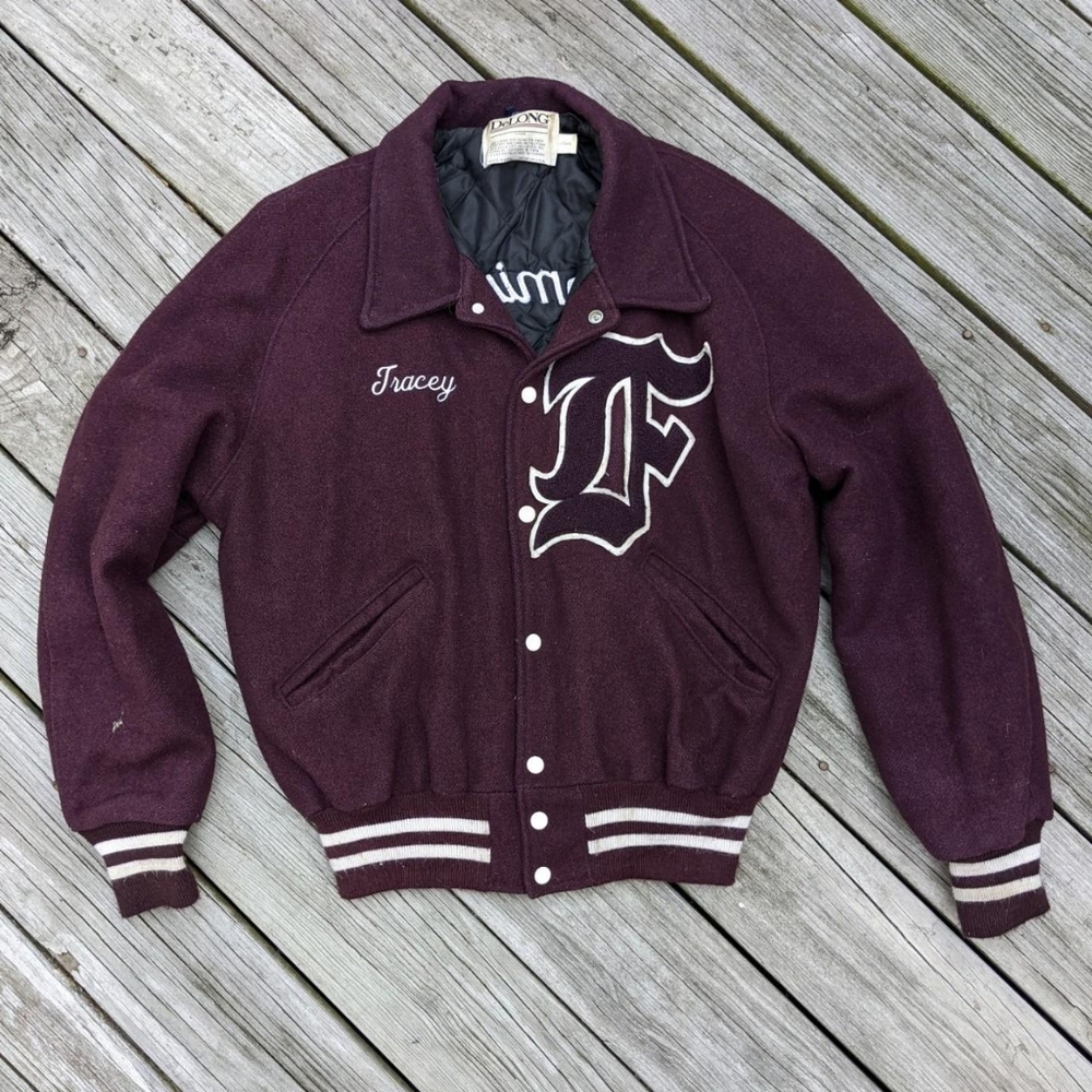 Vintage 90's Cheerleader Wool Varsity Jacket - Gem